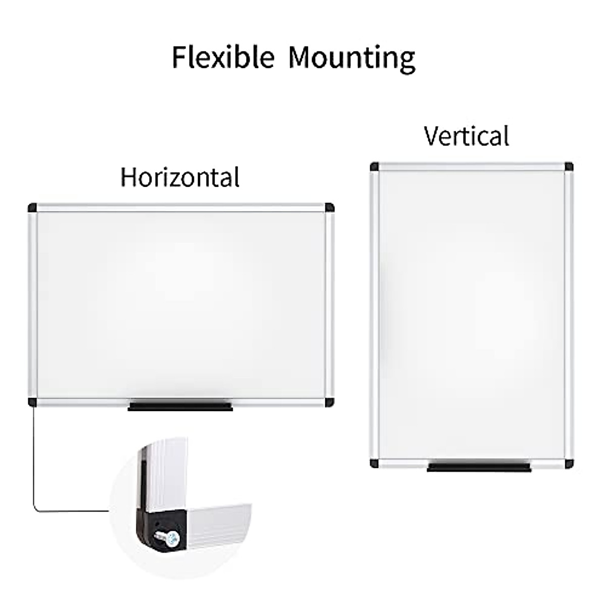 VIZ-PRO Dry Erase Board/Whiteboard, Non-Magnetic, Pack of 2, 36 x 24 Inches, Wall Mounted Board for School Office and Home