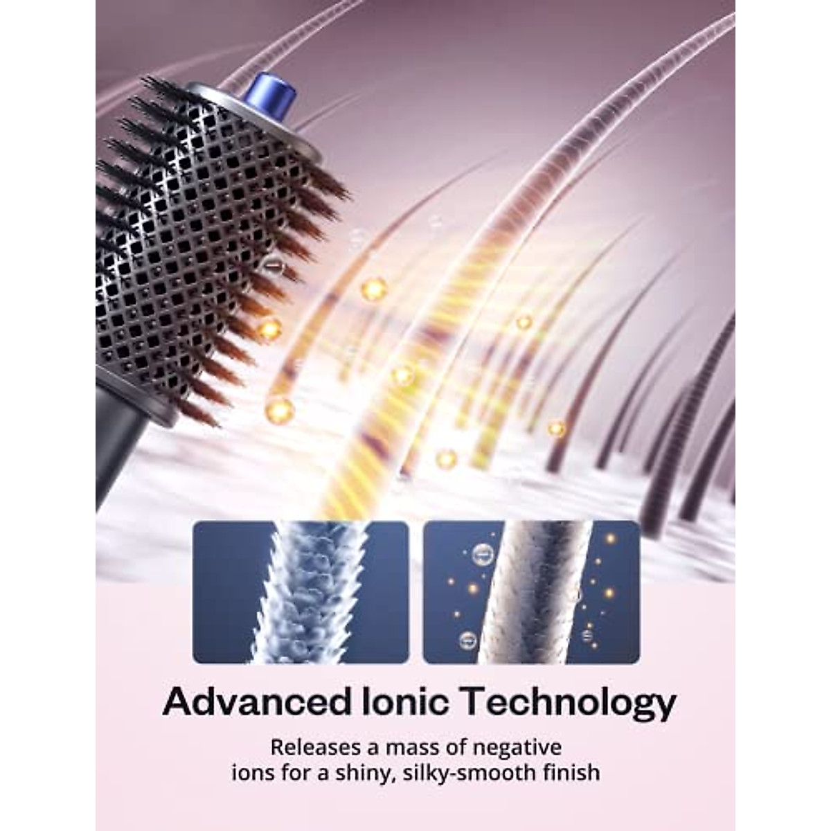 Hair Dryer, Blow Dryer Brush, Volumizer with 1300W High Speed Brushless Motor 11000 RPM, All-in-One Salon-Grade Beauty Tool, Heated Styling Brush with Negative Ions for Straight, Curly and Fluffy Hair