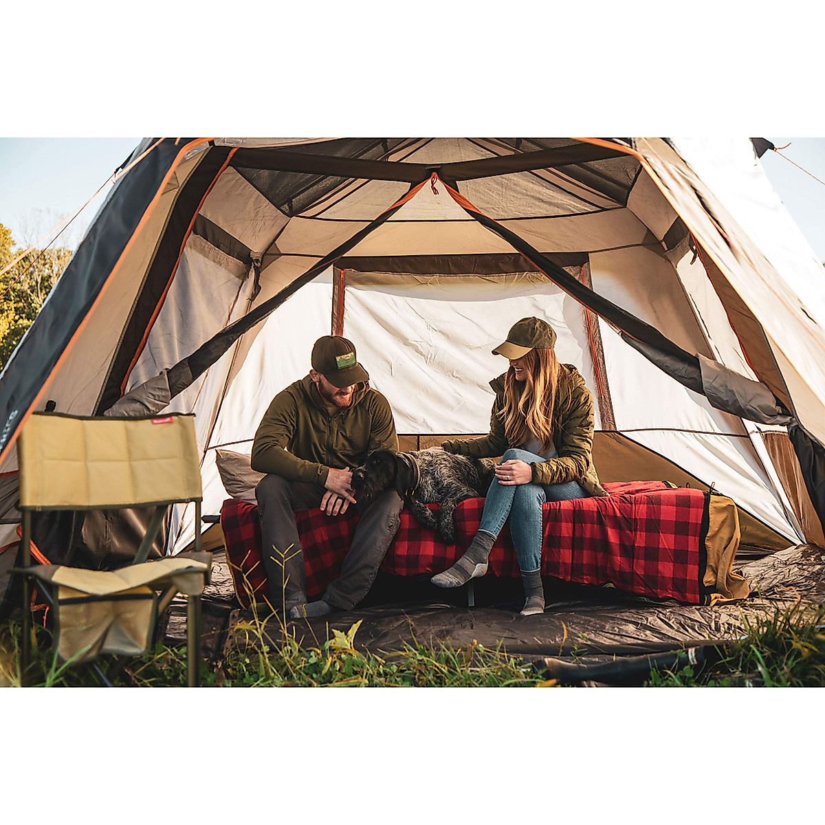 Bushnell Instant Tent | 6 Person / 9 Person / 12 Person Instant Tents Cabin Design Perfect for 3 Season Family Camping Essentials, Hunting, and Fishing with Fast Setup (6 Person)