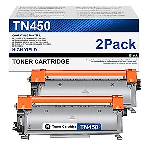 MSOTFUN Compatible High Yield Toner Cartridge Replacement for Brother TN450 TN-450 TN420 to use for DCP-7060D HL-2230 HL-2240 HL-2240D MFC-7365DN MFC-7460DN Printer (Black, 2 Pack)