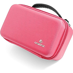 Game Shell 250+ | Portable Case for Board Games and Card Games | Holds Up to 250 Double-Sleeved Cards | Accessories Compartment Holds Tokens and Dice | Pink Color | Made by Gamegenic