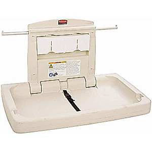 Rubbermaid Commercial Horizontal Baby Changing Station, 33.25-Inch Length x 21.5-Inch Width x 4-Inch Height, Light Platinum (FG781888LPLAT)