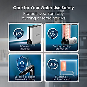 Waterdrop Reverse Osmosis System, Instant Hot Water Dispenser, 600 GPD, Reduce PFAS, Tankless, 2:1 Pure to Drain, Under Sink, TDS Reduction, Smart LED Faucet, Hot and Cold Water Dispenser Faucet