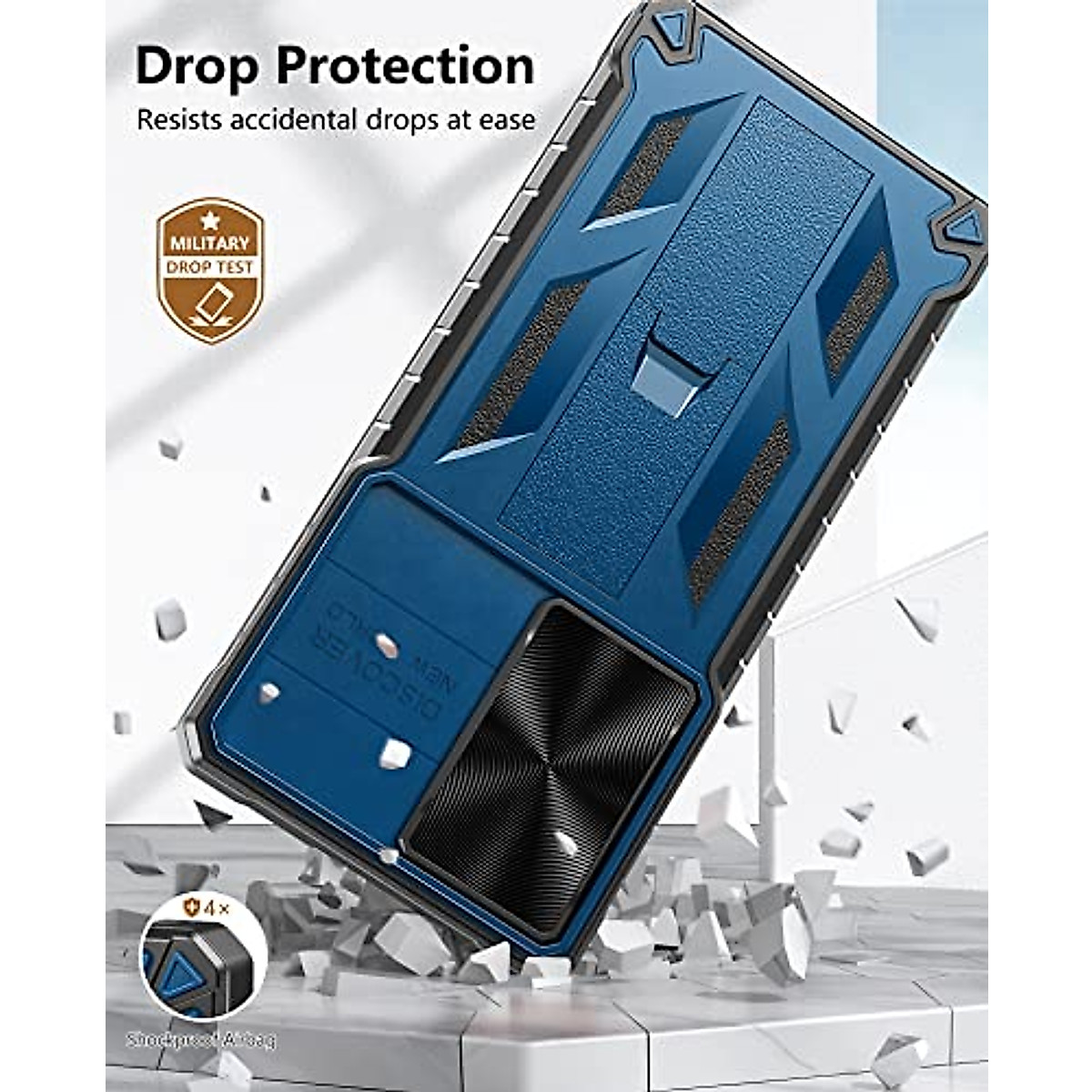 for Motorola Moto G-Stylus 5G-2022 Case: Military Grade Drop Proof Protection Cover with Kickstand | Matte Textured Rugged Shockproof TPU | Protective Phone Case