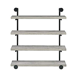 Coaster Home Furnishings 40-inch Black and Grey Driftwood Wall Shelf
