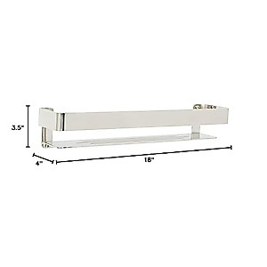 Seachrome Rectangular Shower Shelf with Rail in a Polished Finish (700-7005-PS)