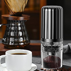 Spice and Coffee Electric Grinder, portable electric coffee bean grinder, one-button switch, easy to clean and carry coffee grinder, for home kitchens, outdoor travel (Grey)