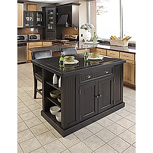 Nantucket Distressed Black Kitchen Island by Home Styles