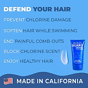 AquaGuard Pre-Swim Hair Defense | Prevents Chlorine Damage, Softens Hair | Color Safe, Leaves Hair Smelling Great | 5.3 oz (1 Pack)