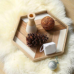 Decorative Coffee Table Tray, Home Farmhouse Boho Decor, Wooden Serving Tray, Round Tray, Drink, Large Ottoman Tray, Circle Bar Tray