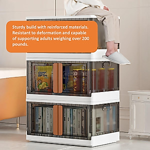 EleganceEssentials Storage Bins with Lids, Wardrobe Closet Organizer and Storage, Durable, Stackable Storage, Crate for Book Storage (19 Gal, 4, Count)