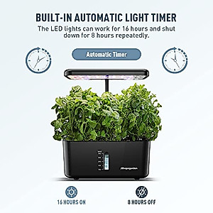 Indoor Garden Hydroponic Growing System: Plant Germination Kit Aeroponic Herb Vegetable Growth Lamp Countertop with LED Grow Light - Hydrophonic Planter Grower Harvest Veggie Lettuce