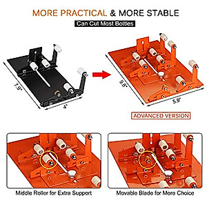FIXM Glass Bottle Cutter, Updated Version Bottle Cutting Machine for Various Sizes Shapes of Bottle: Round, Square, Oval Bottle and Bottle Neck, Glass Bottle Cutting Tool for DIY Creation