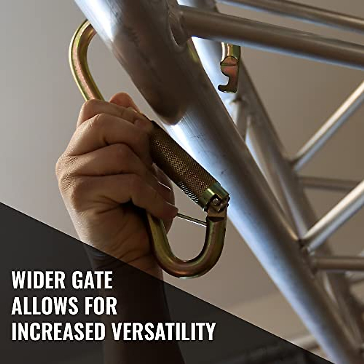 Malta Dynamics Fall Protection Carabiner Clip, High Strength Professional Grade, OSHA/ANSI Compliant (Large Tower Hook, 1 Pack)