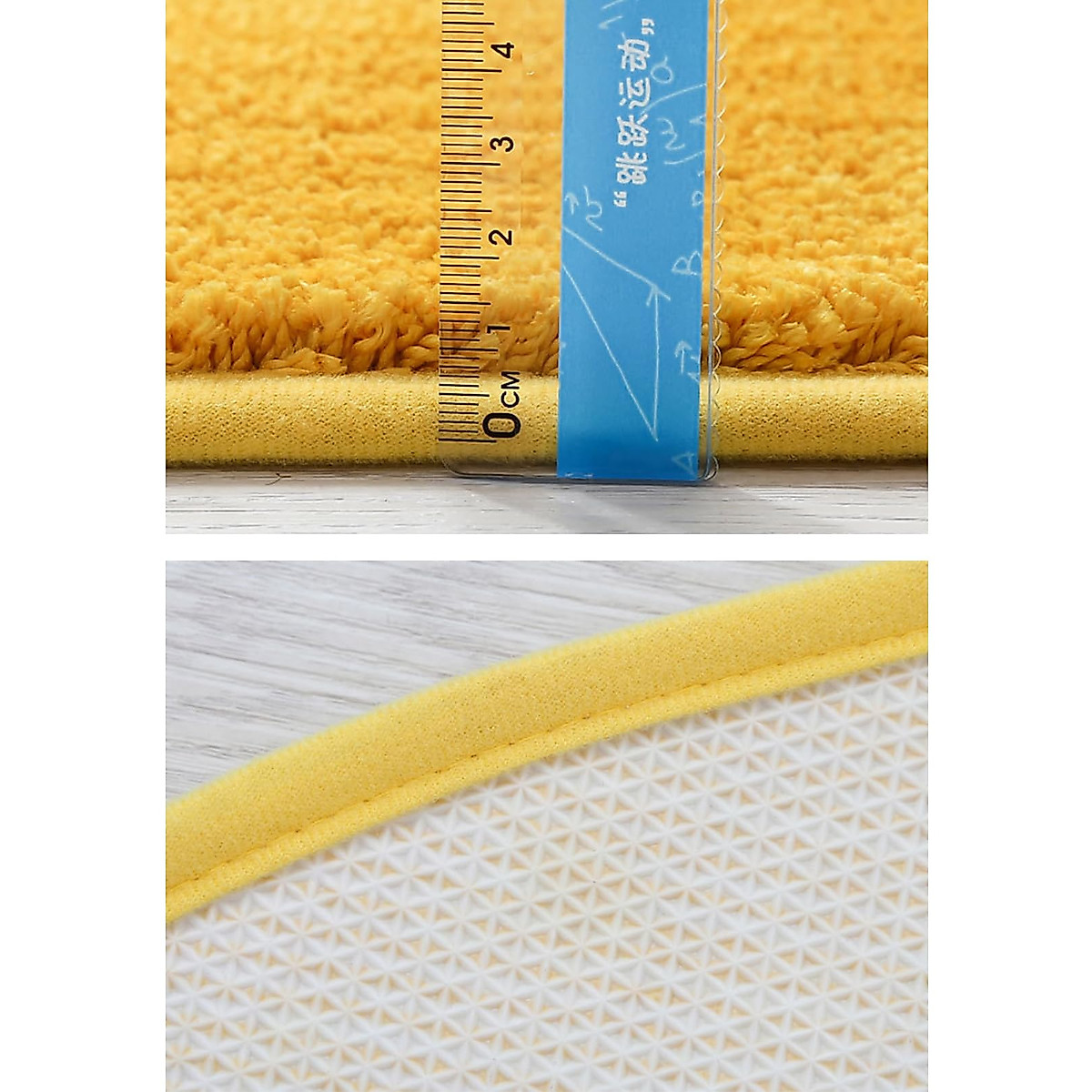 Reyox Plush Half Circle Area Rugs, Soft Fluffy Carpet, Non Slip Runner Rug for Entryway Living Room Bedroom Kitchen Bathroom Black 1.6 x 2.6 Feet