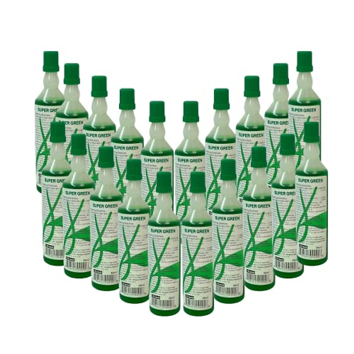 20 Bottles of Super Green Lucky Green Bamboo Plant Food with Heart Garden Labels