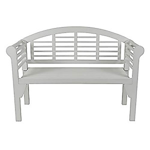 Decor Therapy Terra Wood Outdoor Bench, White