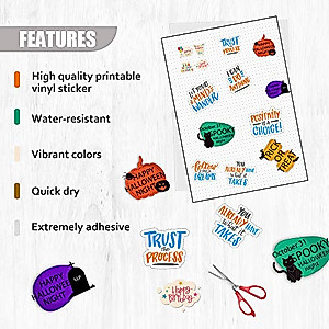 Uinkit Glossy Sticker Paper for Inkjet Printer Printable Vinyl White Cricut Waterproof Permanent Adhesive Waterproof Car Bumper Sticker 8.5x11 inches Letter Size 20 Sheets label