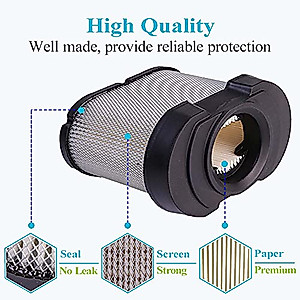 HOODELL Professional 792105 Air Filter, Durable 276890 Air Cleaner with Fuel Filter, Compatible with Briggs & Stratton V-Twin Engine 44H777 5405K 593240 4163205 GY21057 Air Filter