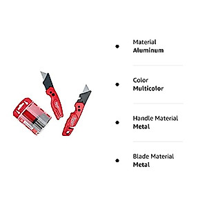 Milwaukee Fastback Flip Utility Knife 2 Piece Set with Razor Blade Dispenser (50 Blades Included)