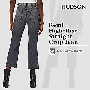 Hudson Jeans Women's Remi High Rise Straight Leg Cropped Jean, Two Hearts, 28