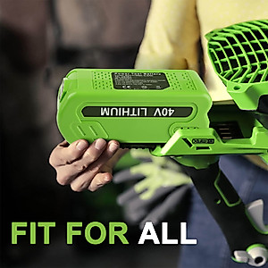 Powilling 3.5Ah 40V 29472 29462 Lithium-Ion Battery Replacement for Greenworks 40V Battery and Charger 29482 Compatible with Greenworks 40V G-MAX Power Tools 29252 20202 22262