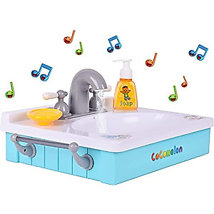 Sunny Days Entertainment CoComelon Wash Your Hands Musical Sink – Toy Sink for Toddlers with Running Water and Music
