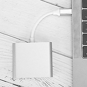 Shanrya Converter, 3 in 1 Type‑c Adapter, 1PCS Plug and Play for Education Presentations Films Exhibitions(Silver)