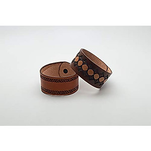 Realeather Medium Natural Veg Tan Leather Bracelet, (Pack of 8)