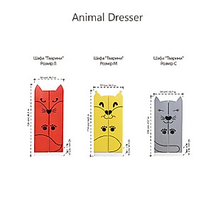 BUSYWOOD Animals Armoire – Toddler Dresser Organizer for Bedroom - Playroom Furniture - Wardrobe Closet - Kids Dresser - Montessori Armoire - Wooden Closet