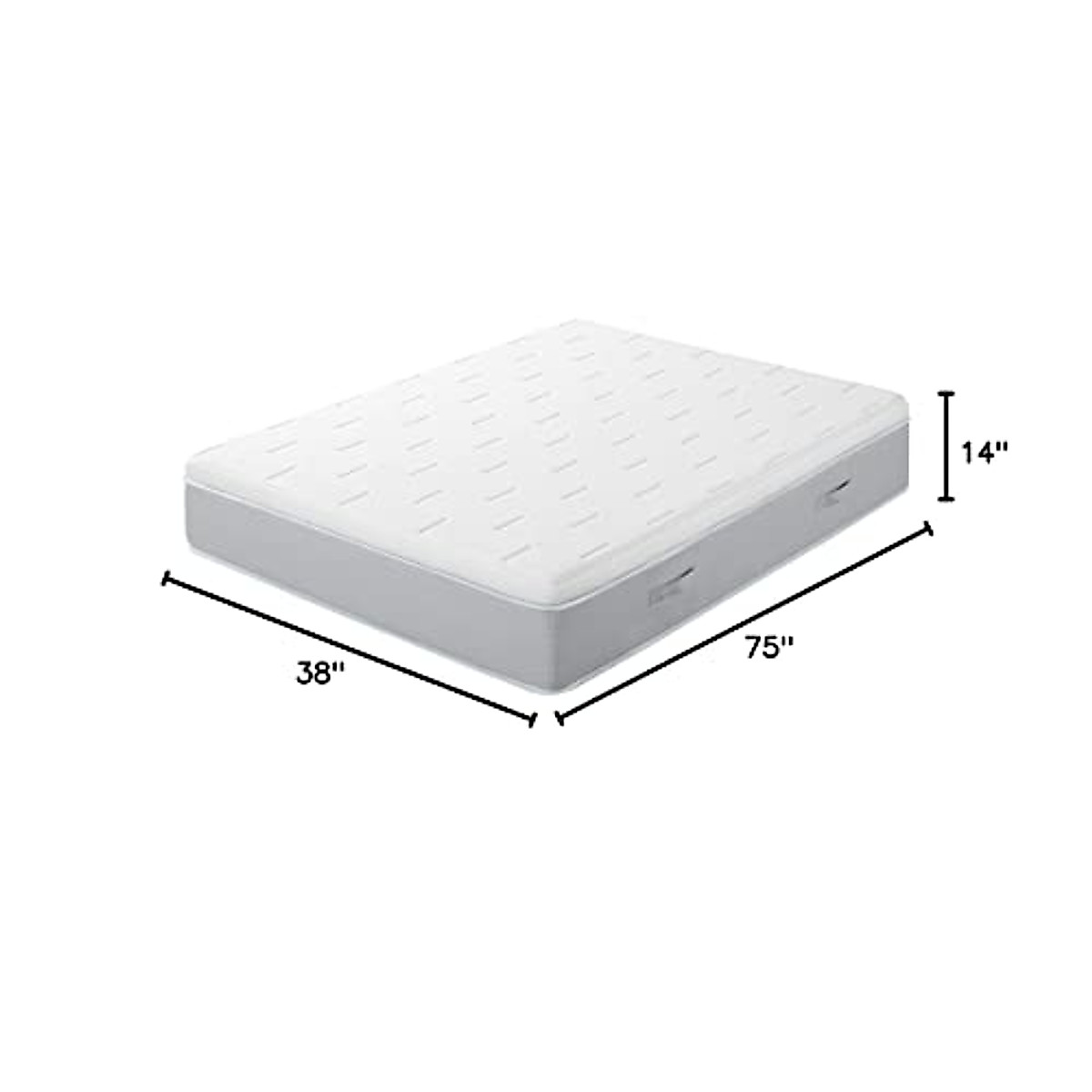 Mellow 14 Inch Olaf Gel Memory Foam Mattress with Cooling Fabric, Made in USA, CertiPUR-US Certified Foams, Oeko-TEX Certified Eco Cover, Quilted Comfort Top, Twin