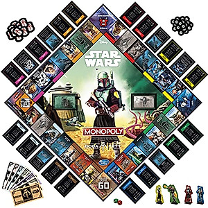 Hasbro Gaming Monopoly: Star Wars Boba Fett Edition Board Game for Kids Ages 8+, Inspired by The Star Wars Movies and The Mandalorian TV Series