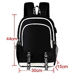 CUSALBOY TV Backpack Student Men and Women USB Charging School Bag Computer Bag Backpack (Black 2)