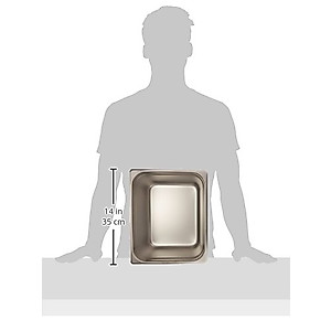 Winco Anti-Jamming Steam Pan, Half-Size x 6-Inch, Standard Weight,Stainless Steel,Medium