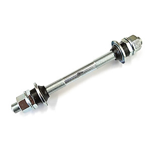 CYCLEZ Bicycle Front Hub Axle 3/8" x 140mm Plus 2 Premium 1/4" x 7 Hub Axle Bearings Bundle Kit for BMX, Mountain Bikes, Beach Cruiser and Tandem Bicycles, Made in Taiwan