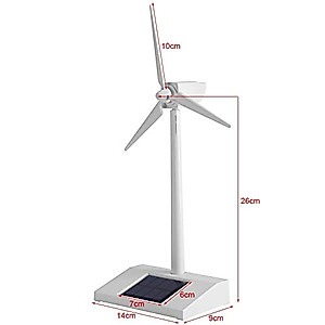 MAVIS LAVEN Solar Powered Wind Mill Model, Desktop Wind Turbine Toy, Science Teaching Tool for Children, Home Decor Ornament Windmill