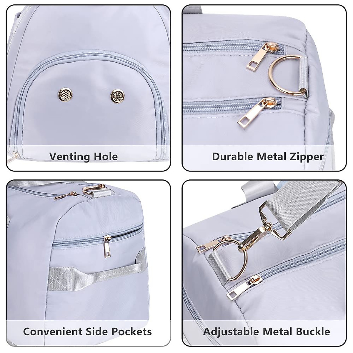 ICEIVY Gym Duffle Bag Dry Wet Separated Gym Bag Sport Duffle Bag Training Handbag Yoga bag with Extra Drawstring Backpack for man and women (Grey-Upgrade) Large