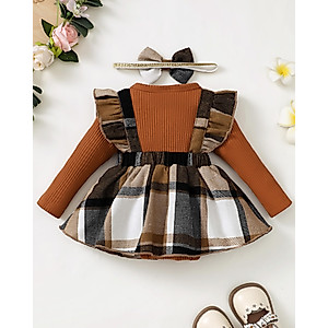 HIGHUZZA Newborn Baby Girl Clothes Infant Outfit Fall Winter Romper Ruffle Long Sleeve Shirt Flower Pant Set Toddler Baby Clothing for Girl 3-6 Month Pink