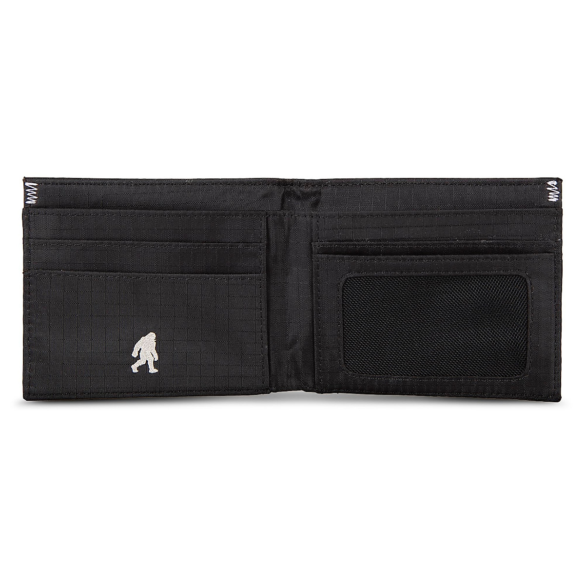 Eddie Bauer Men Signature Bifold Passcase Wallet (Available in Cotton Canvas, Ripstop Nylon-Black, One Size