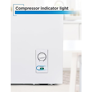 BLACK+DECKER 2.7 Cu. Ft. Compact Chest Freezer, Deep Freezer Holds Up To 94.5 Lbs. of Frozen Food, Removable Storage Basket, BCFK726, White