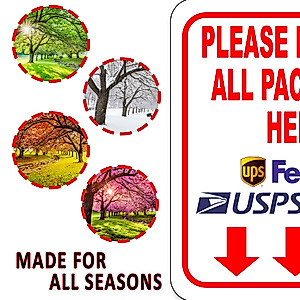Please Deliver All Packages Here Arrows Delivery Sign for Delivery Driver - Delivery Instructions for My Packages from Amazon, FedEx, USPS, UPS, Indoor Outdoor Signs for Home, Office, Work, 8.5"x10"