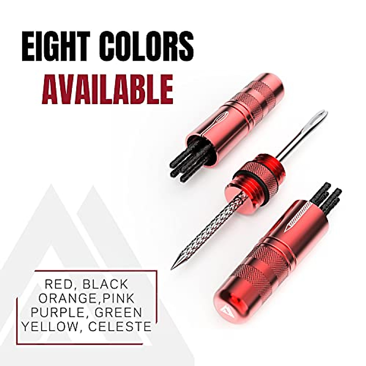 KOM Cycling Tubeless Tire Repair Kit for Bikes 8 Colors! Fixes Mountain Bike and Road Bicycle Tire Punctures Tubeless Tire Repair Tool Replacement Bacon Strips Bundle