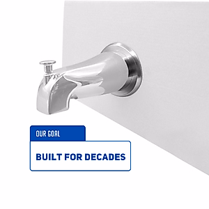 Welvzen 1/4" Spacer for Tub Spout, Flange Trim Ring for Bath Faucet, Eschutcheon Cover Plate for Spigot with Split PP Blocking Water, Shower Pipe Remodeling Sealer for Bathroom(SUS304-Brushed)