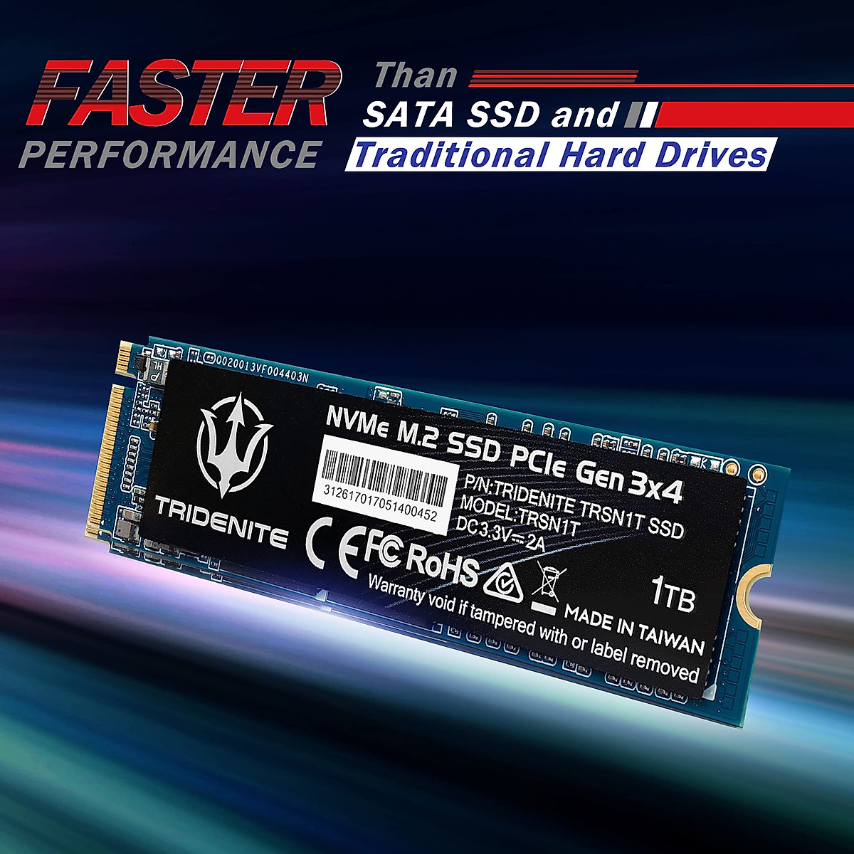 TRIDENITE 1TB NVMe M.2 2280 PCIe Gen 3x4 Internal Solid State Drive (SSD)