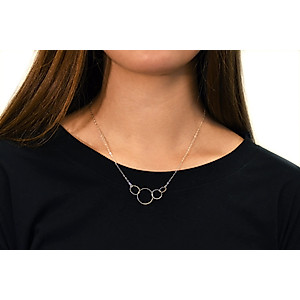 EFYTAL 40th Birthday Gifts Women, Sterling Silver Four Circle Necklace, Gifts for 40th Birthday Woman, Wife 40th Birthday Gift Ideas, Happy 40th Birthday, 40 Year Old Birthday Gifts for Women