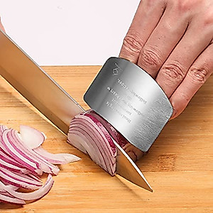 Finger Guards for Cutting, Stainless Steel 304 Finger Guard for Cutting Food, Finger Protectors, Finger Protector, Avoid Hurting when Slicing and Dicing, 2 Pieces