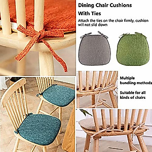 CFMZ Chair Cushions for Dining Chairs 6 Pack U Shaped, Kitchen Chair Cushions with Ties, Non Slip Chair Pads for Dining Chairs U Shaped, Colorful Ding Room Chair Cushion Yellow HGTRH