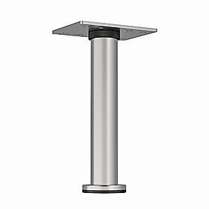 Richelieu Hardware 64217150170 5 15/16 in (150 mm) Round Furniture Leg with Levelling Glide, Stainless Steel