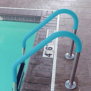 Outdoor Solutions Inc. Rail Grips Pool Handrail Cover, Pool Ladder Cover, Non-Slip Swimming Pool Handrail Grips, Pool Handle Covers for Inground Pools - 4-Feet, Teal