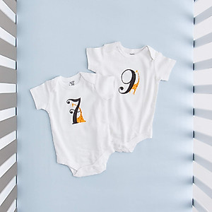 JumpOff Jo - Seize The Moment Baby Milestone Onesies, 1 Through 12 Bodysuit Set With Numbers, Newborn Essentials (Giraffe)